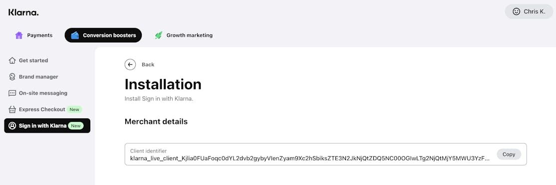 Before you start with Sign in with Klarna